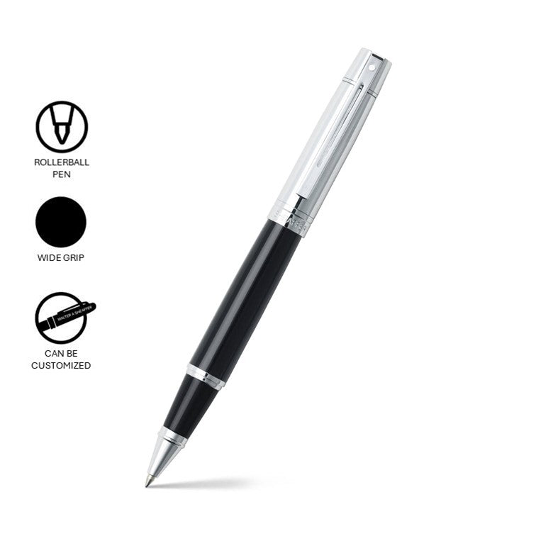 Sheaffer 300 Black Lacquer with Chrome Cap Rollerball Pen SE1931451